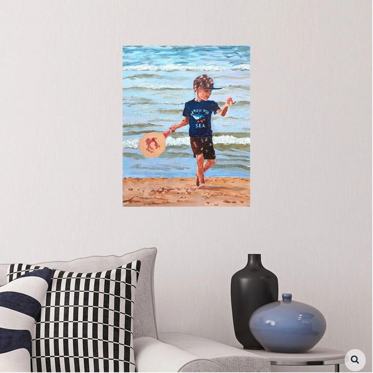 Elena Sokolova - Beach ball player, Painting, Oil on Canvas For Sale at ...