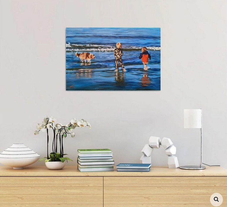 Elena Sokolova - Beach scene 3, Painting, Oil on Canvas For Sale at 1stDibs