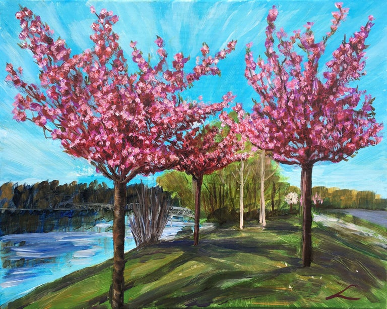 Elena Sokolova - Spring trees, Painting, Oil on Canvas For Sale at 1stDibs