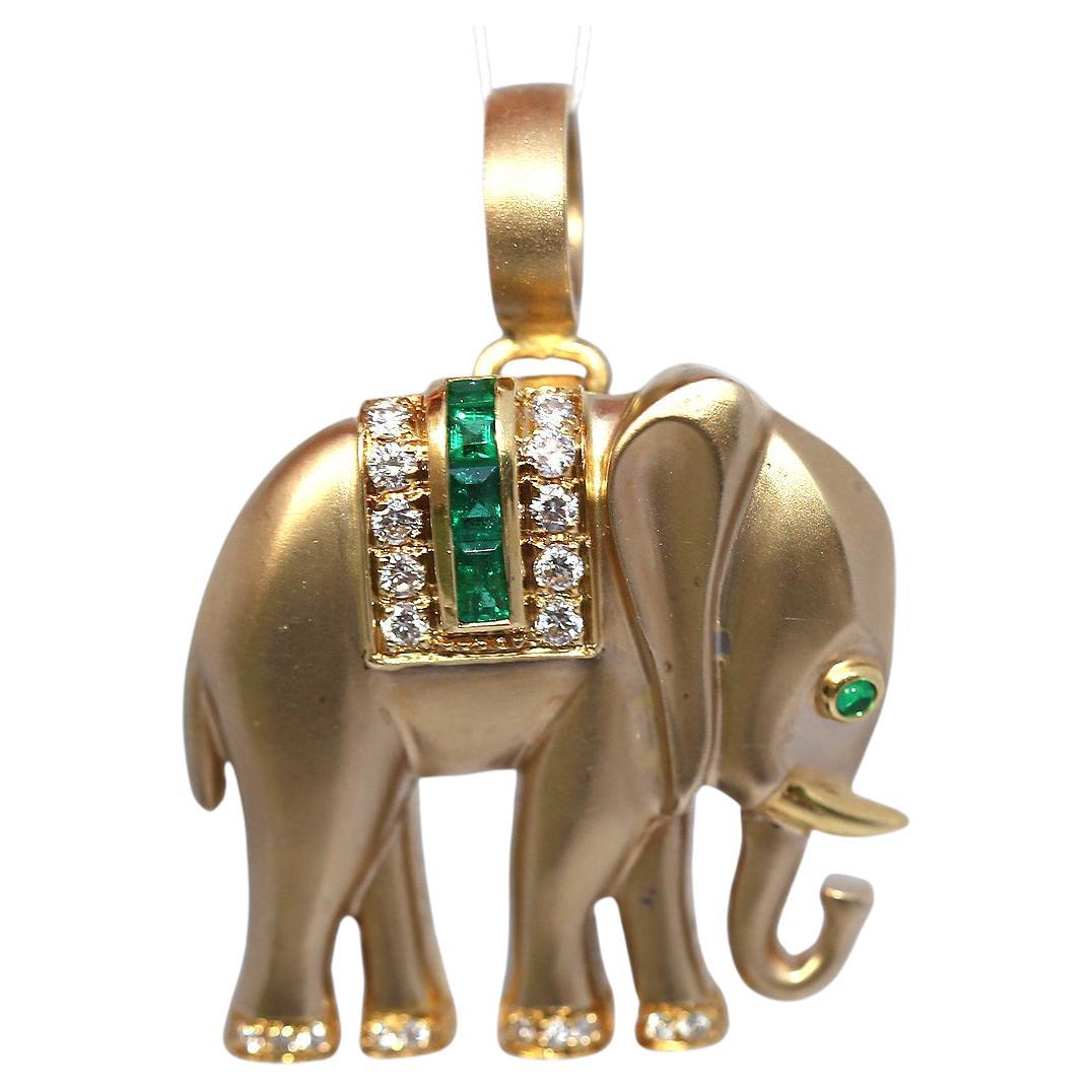 Good Luck Totem Necklace, Intarsia, White Diamonds, 18 Karat Yellow ...