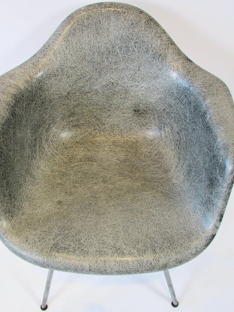 Elephant Grey Eames Zenith Herman Miller Dax Chair on Galvanized Base ...