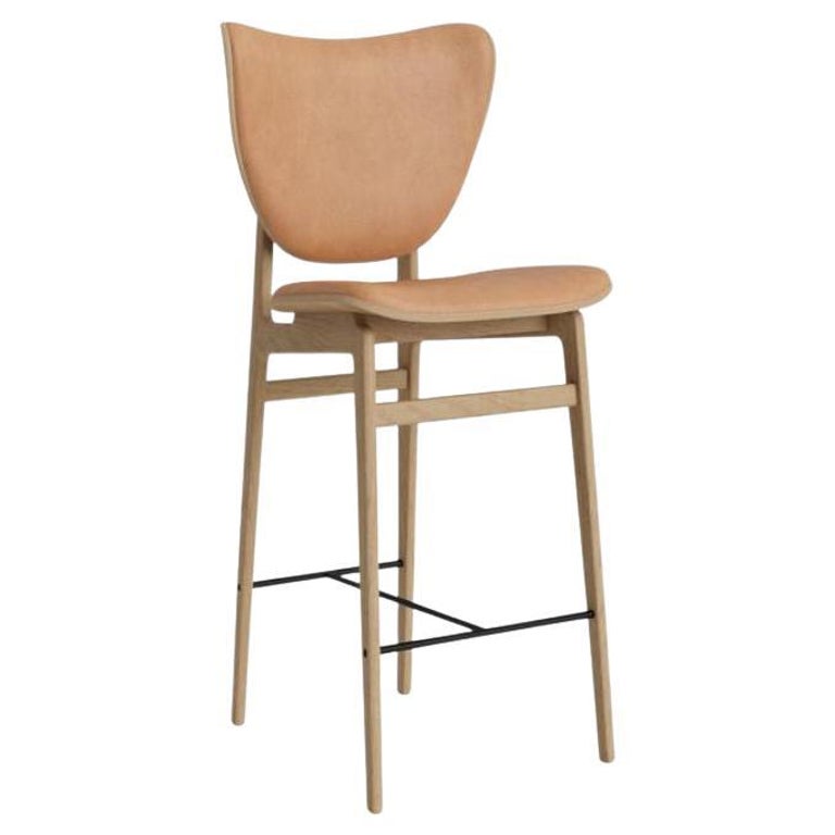 Elephant High Bar Chair in Natural Oak Frame and Camel 21004 Leather ...