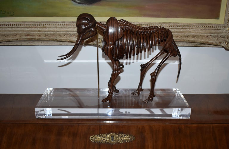 Elephant Skeleton Hand Carved Sculpture For Sale at 1stDibs