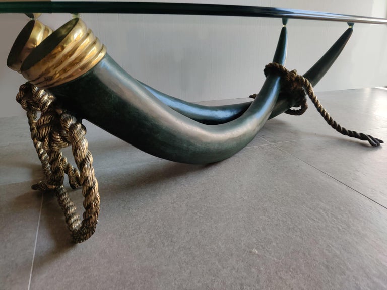 Elephant Tusk Table in Bronze by Valenti, 1975 For Sale at 1stDibs