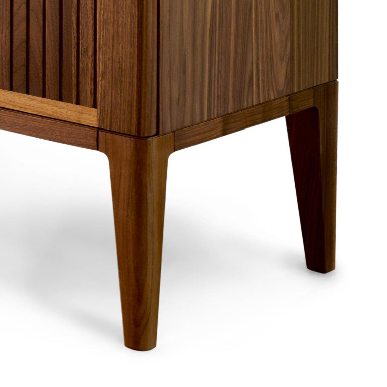 Eleva Solid Wood Bedside table, Walnut in Hand-Made Natural Finish ...