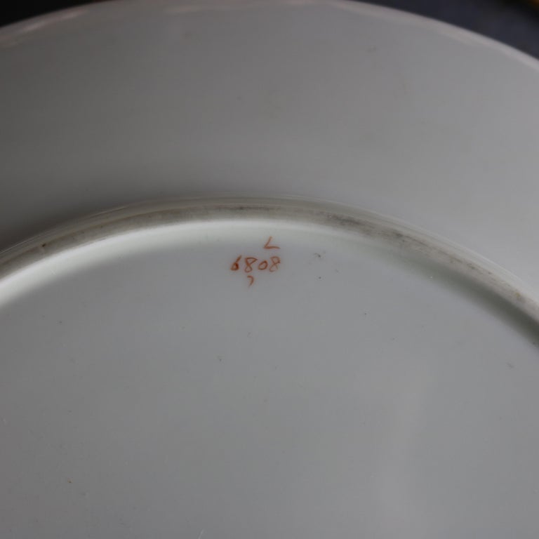 Eleven English Cauldon Hand Painted and Gilt Decorated Dinner Plates ...