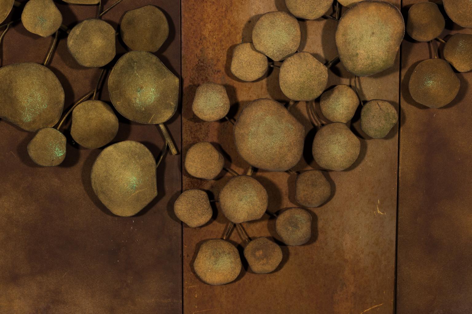 Eleven Metal Mini Lily Pad Panels in the Manner of Curtis Jere at 1stDibs