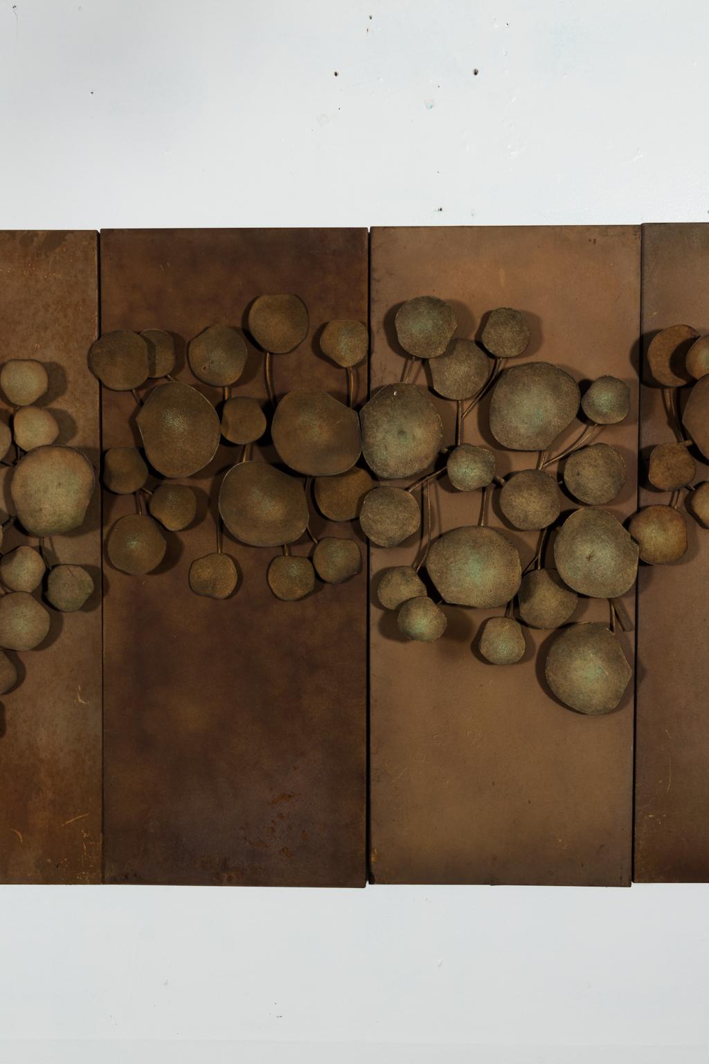 Eleven Metal Mini Lily Pad Panels in the Manner of Curtis Jere at 1stDibs