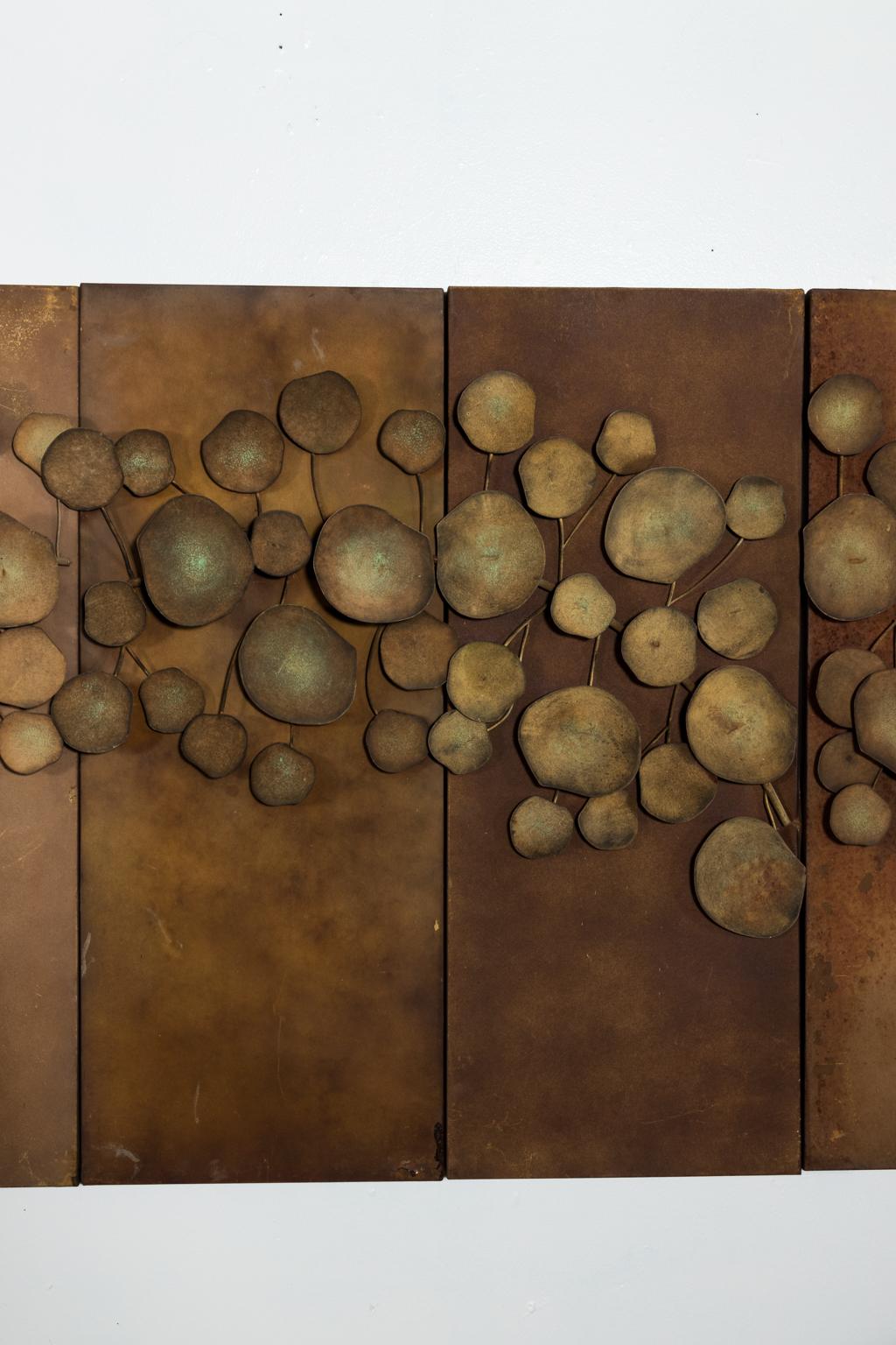 Eleven Metal Mini Lily Pad Panels in the Manner of Curtis Jere at 1stDibs