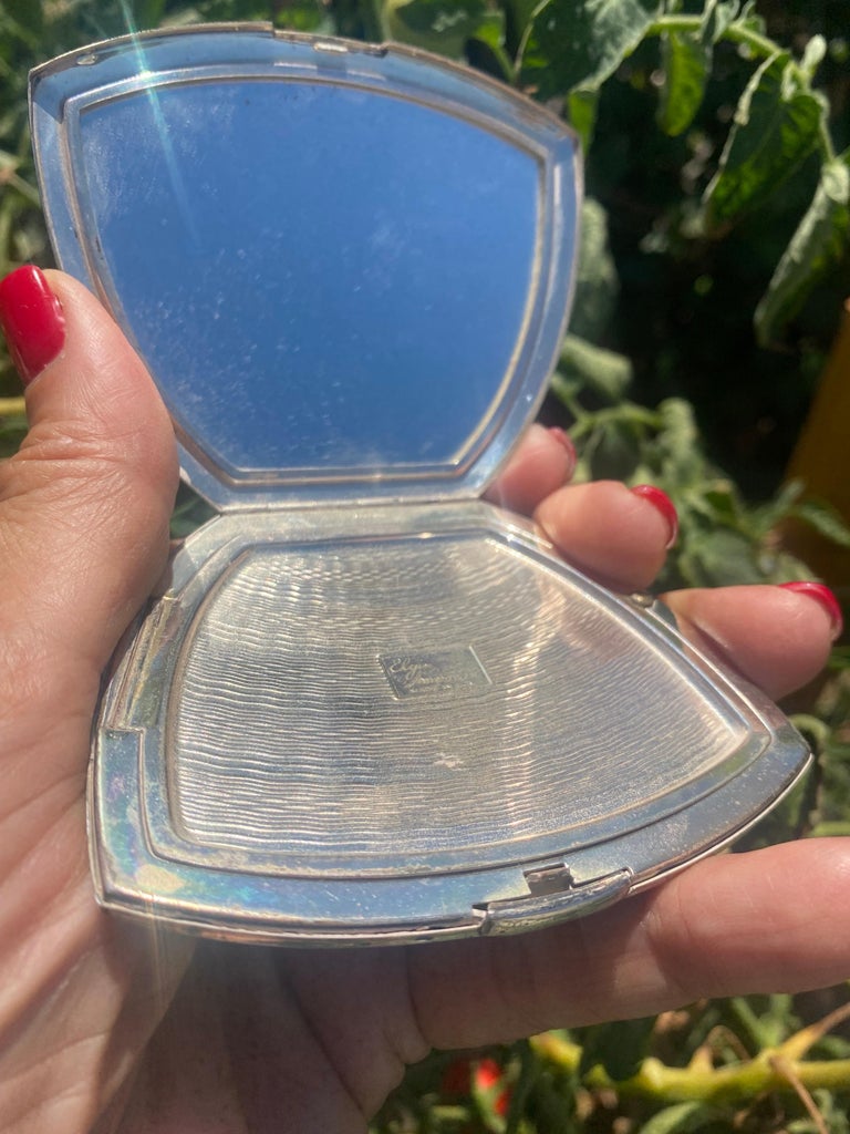 Elgin American Solid Sterling Silver Compact Make Up Case 128 Grams 925 ...