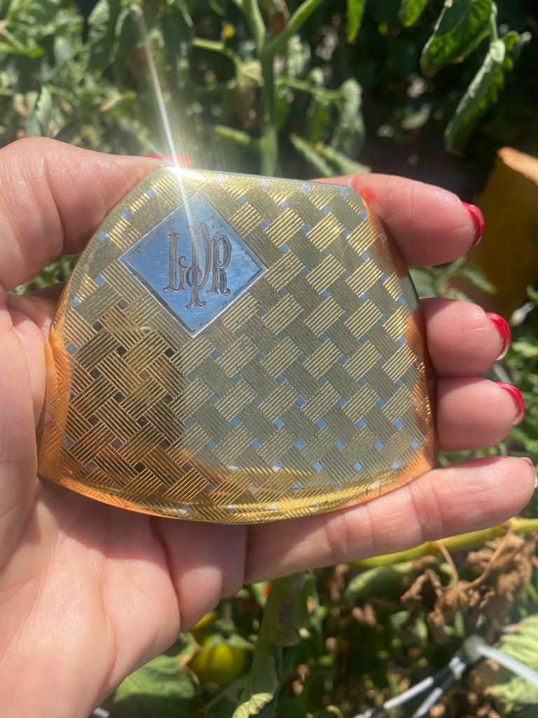 Elgin American Solid Sterling Silver Compact Make Up Case 128 Grams 925 ...