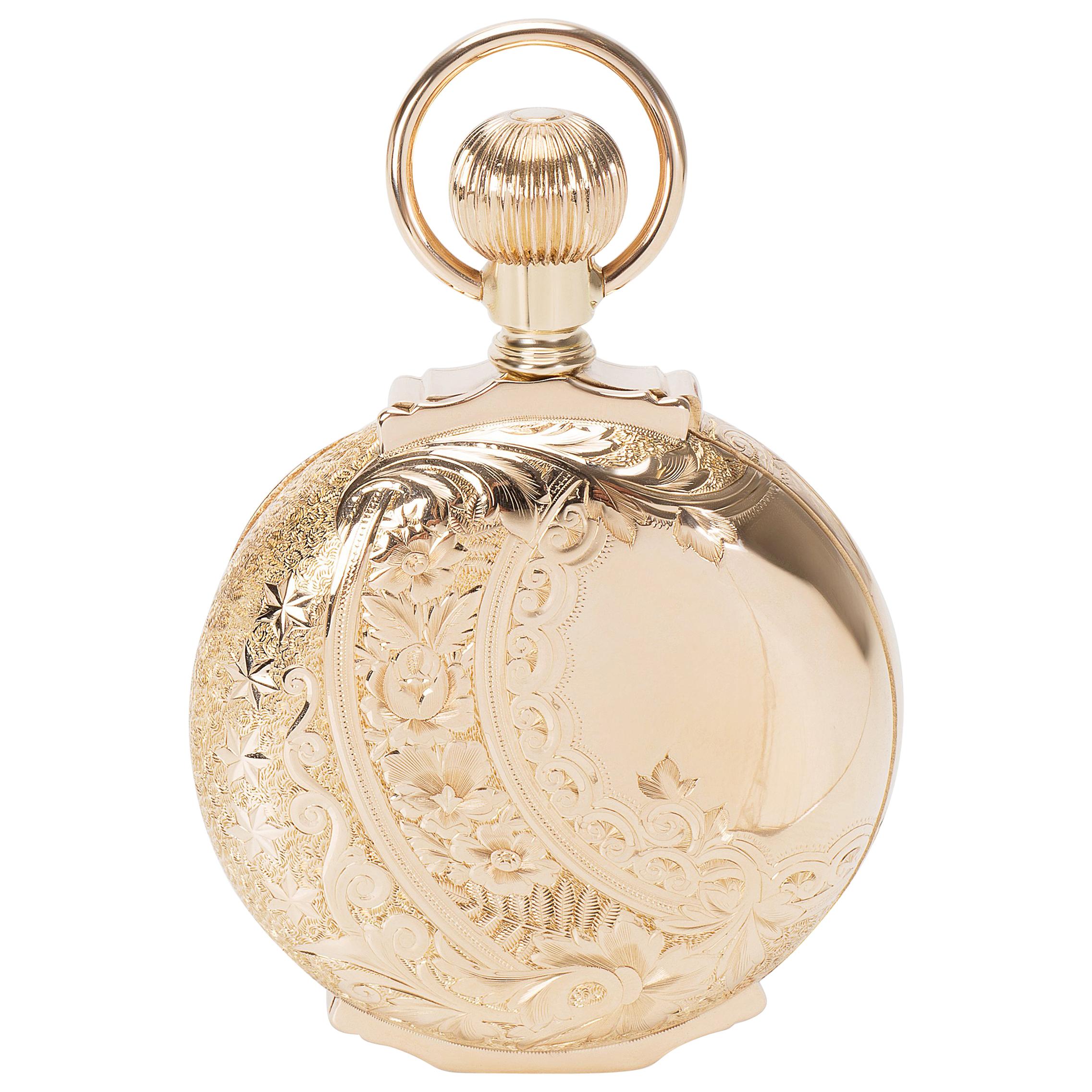 Elgin 14 Karat Yellow Gold Vintage Hand Wind Men's Pocket Watch Weight ...