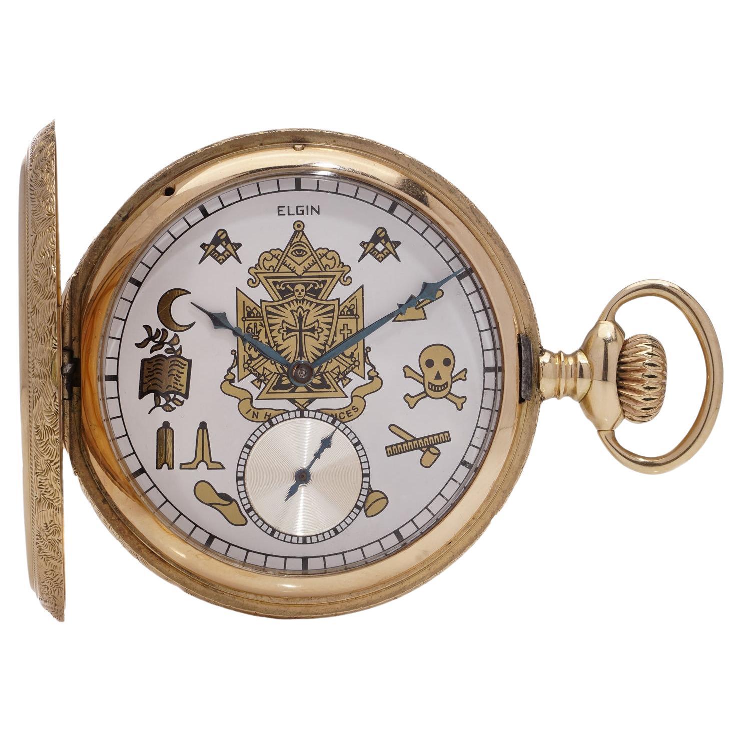 Waltham Full Hunter 14 Karat Yellow Gold Pocket Watch 15 Jewel Grade ...
