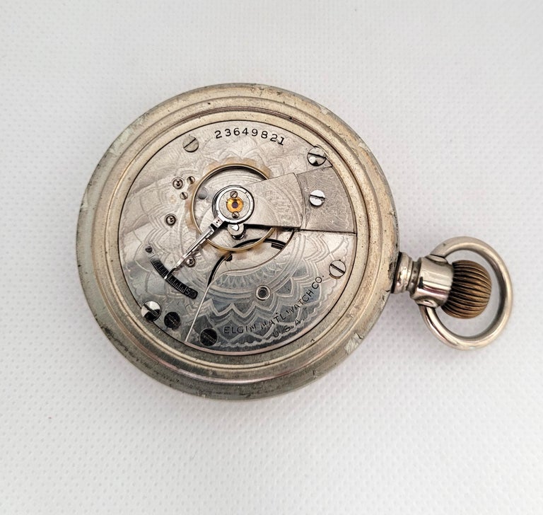 Elgin Pocket Watch Silverode Railroad Heavy Working 7 Jewel Year 1921 ...