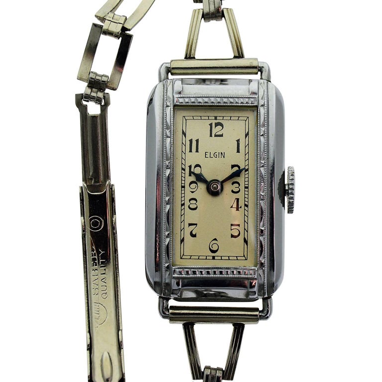 Elgin Ladies Stainless Steel Manual Bracelet Wristwatch, circa 1933 at ...