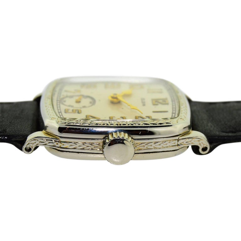 Elgin White Gold Filled Art Deco Cushion Shaped Manual Watch, circa ...