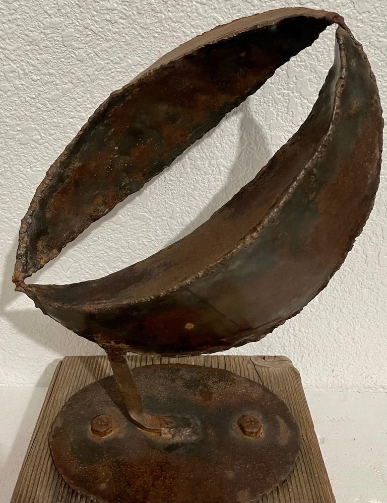 1965 Canadian Israeli Art Brutalist Abstract Welded Steel Sculpture Eli ...