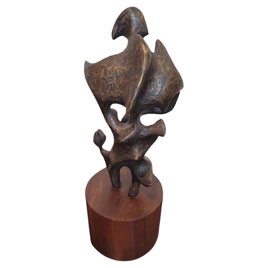 Eli Karpel (American 1916 -1998) Bronze Abstract Sculpture. Signed ...