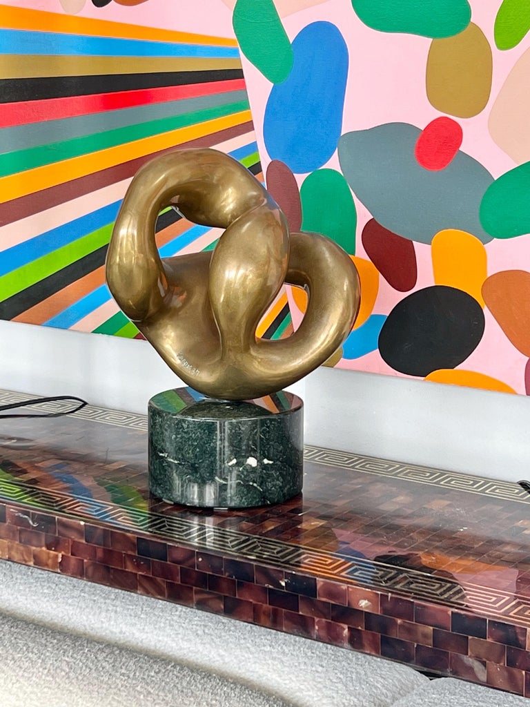 Eli Karpel Large Abstract Bronze Sculpture on Marble Base 3/7 For Sale ...