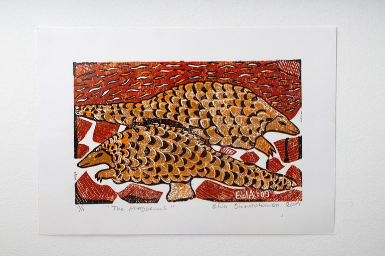 Elia Shiwoohamba - The pangolins, Elia Shiwoohamba, Cardboard block ...