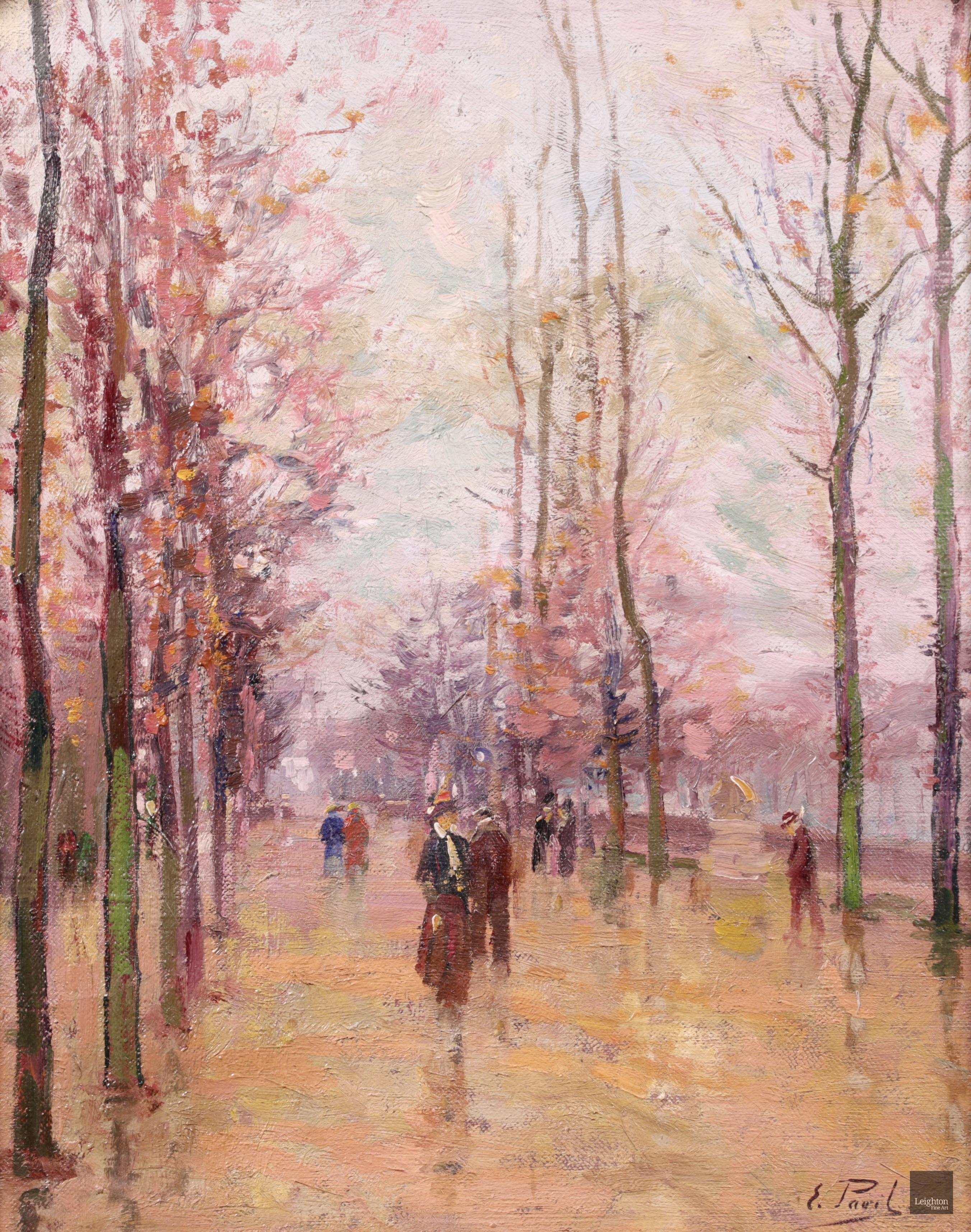 Elie Anatole Pavil - Le Parc Monceau - Post-Impressionist Oil, Figures ...