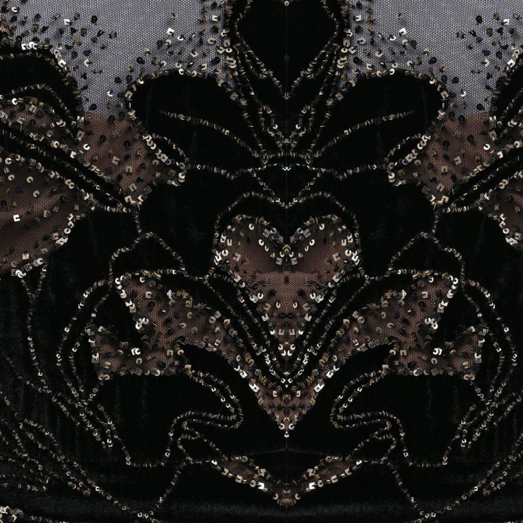 Elie Saab Black Velvet Embellished Evening Gown Fall/Winter 2017 Size ...