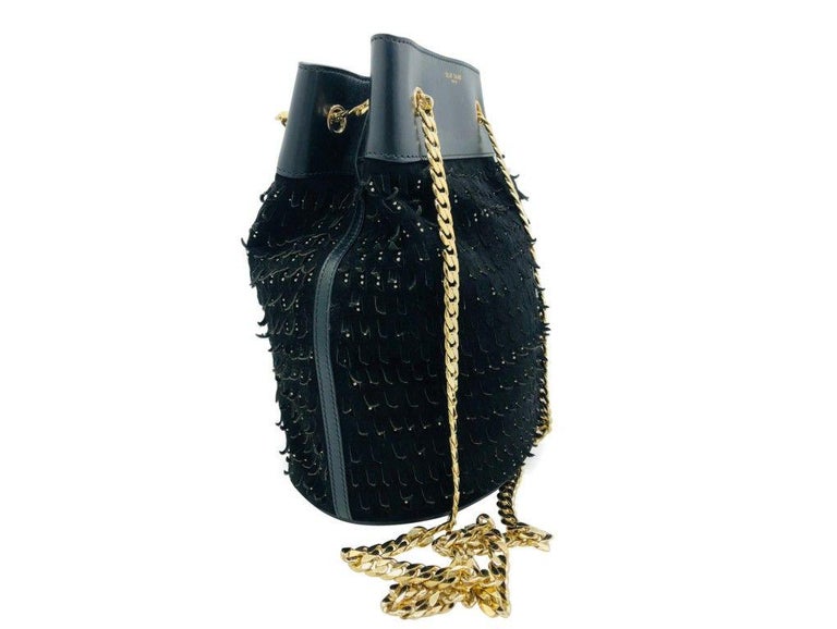 Elie Saab Medium Bucket Bag - Black Suede/Gold For Sale at 1stDibs ...
