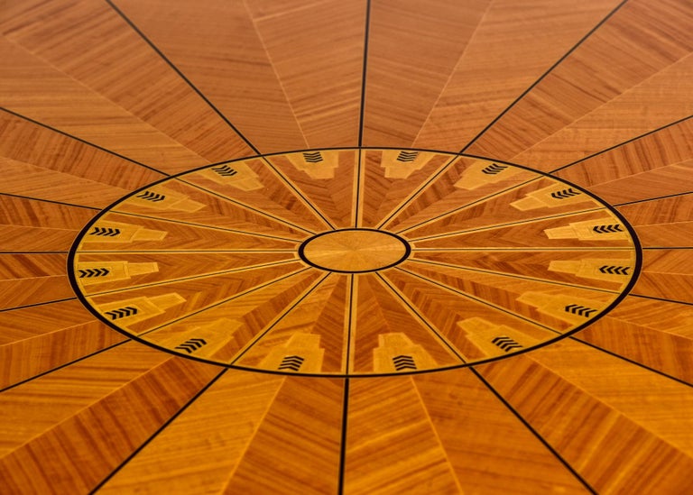 Eliel Saarinen Racetrack Dining Table with Maple Limba Ebony and Ramin ...