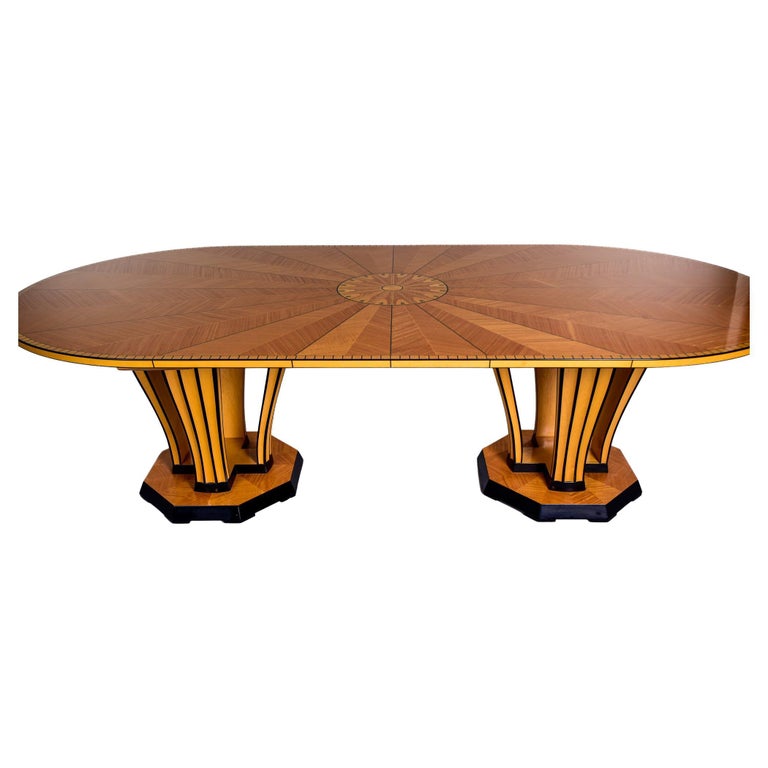 Eliel Saarinen Racetrack Dining Table with Maple Limba Ebony and Ramin ...