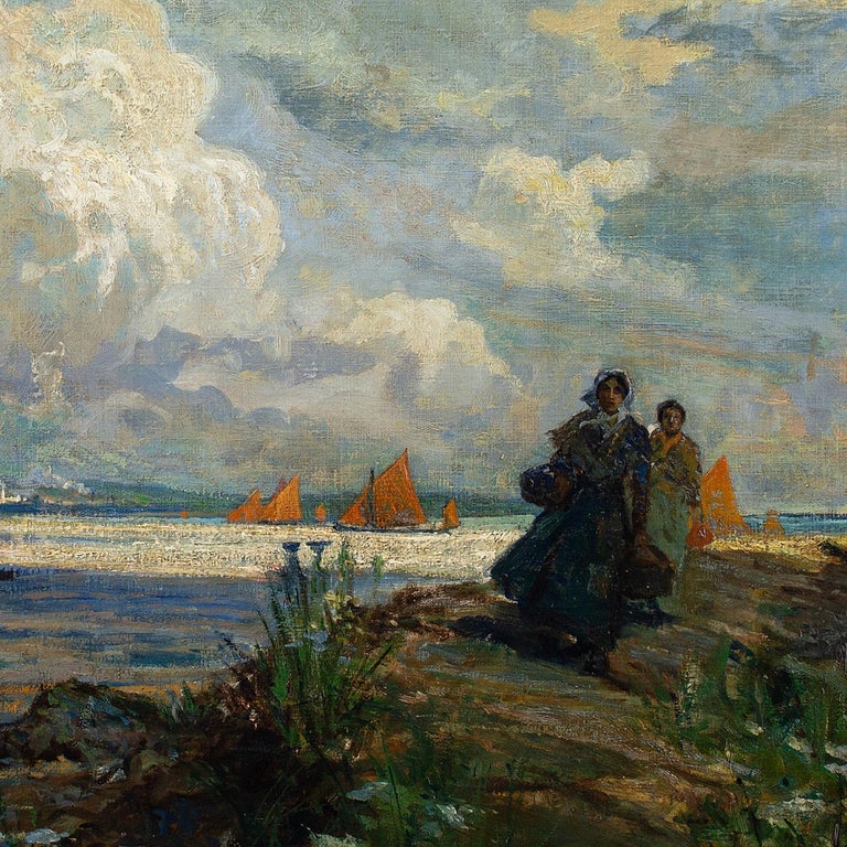 Elijah Albert Cox - Elijah Albert Cox, Fishermen's Wives On A Dike ...