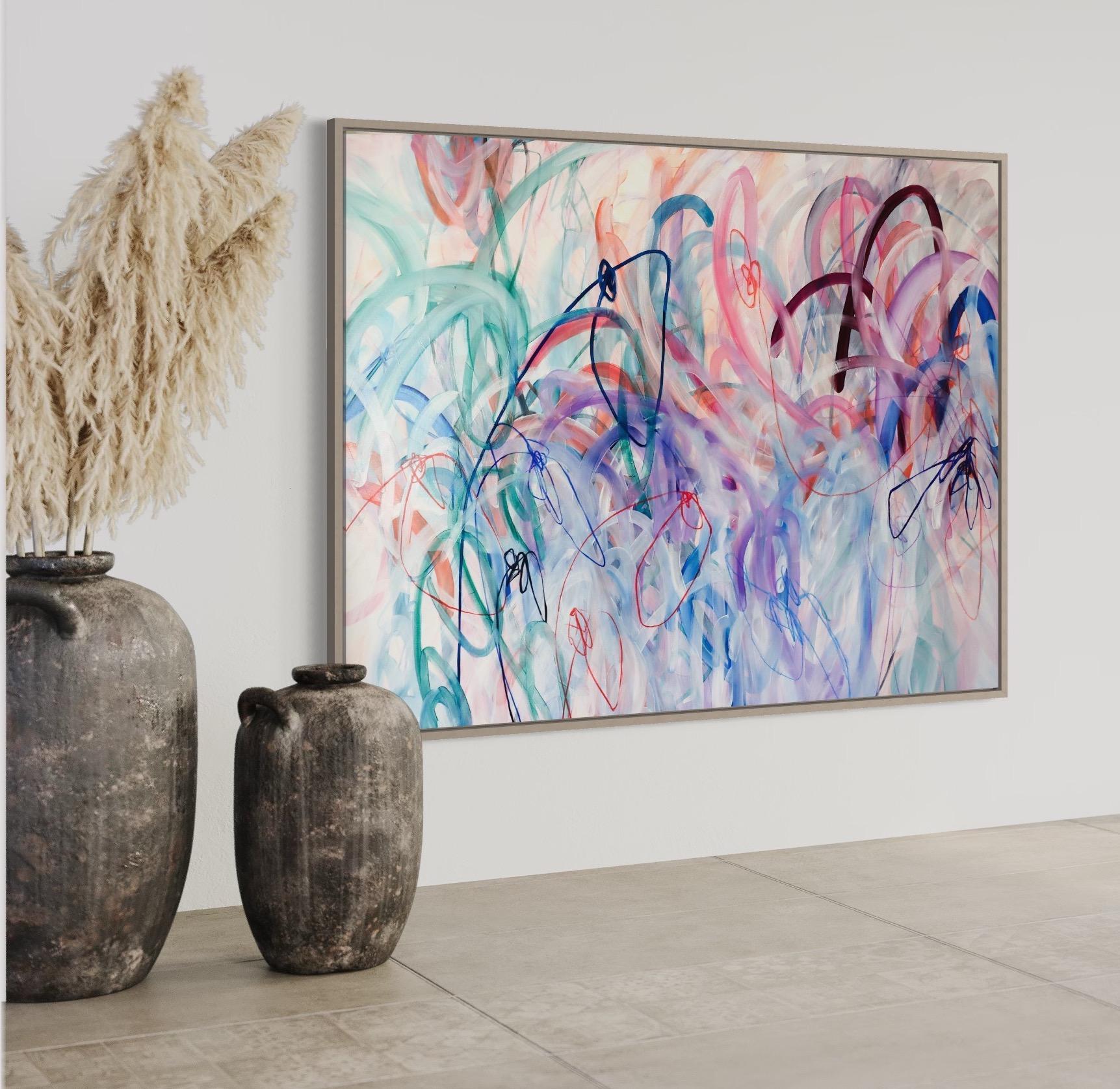 Elin Kereby - ”Flow of Life”, Oil, Acrylics and Oil Pastel Abstract 120 ...