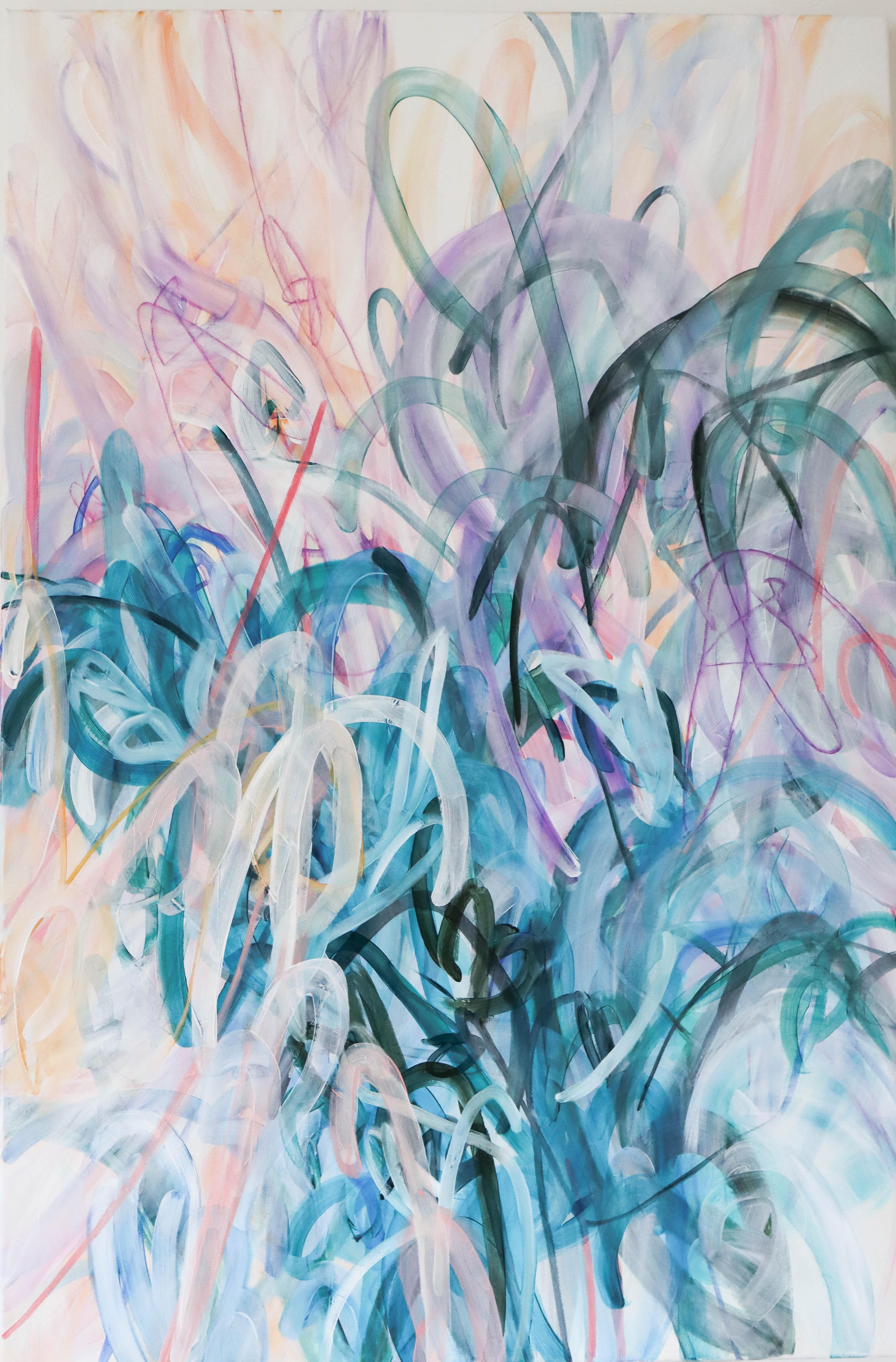 Elin Kereby - ”Inner Reflection”, Oil, Acrylics and Oil Pastel Abstract 150 x 100 cm For Sale at ...