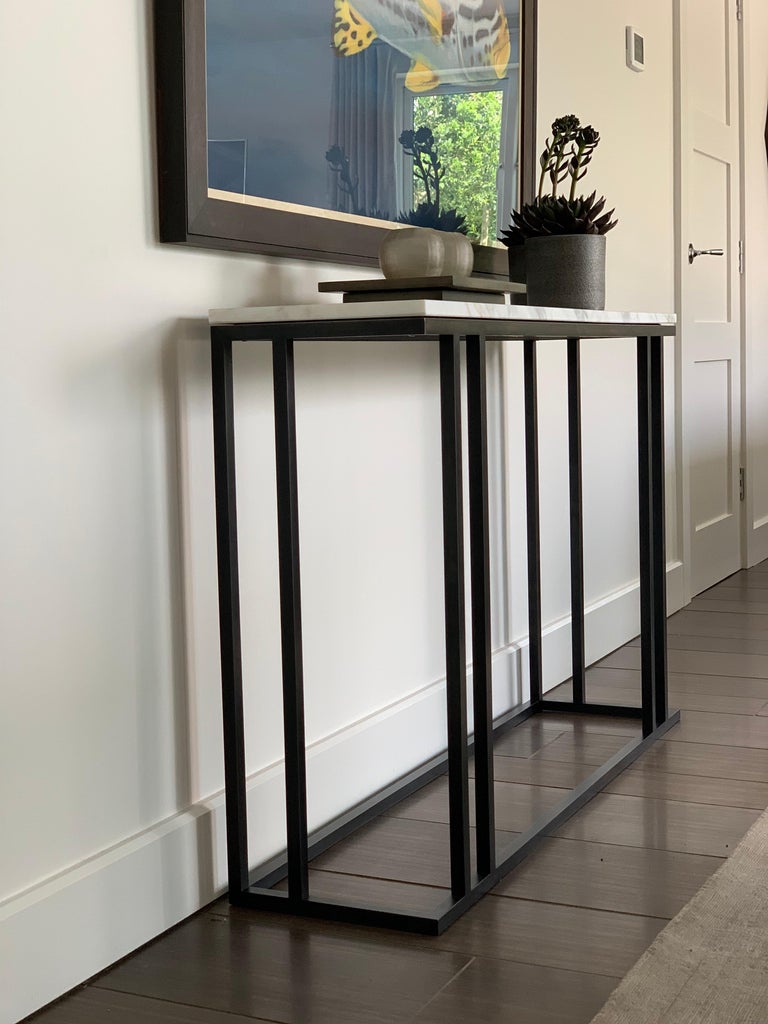 Art Deco Inspired Elio Console in Dark Bronze Powder Coated Structure ...