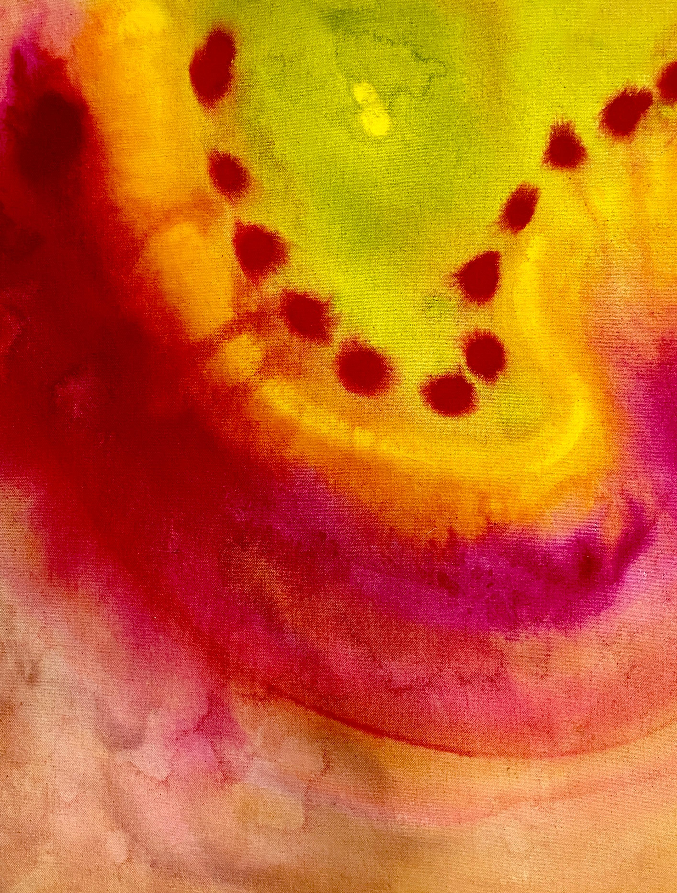 Elisa Niva - Time to Go - Colourful abstract soak- stain painting ...