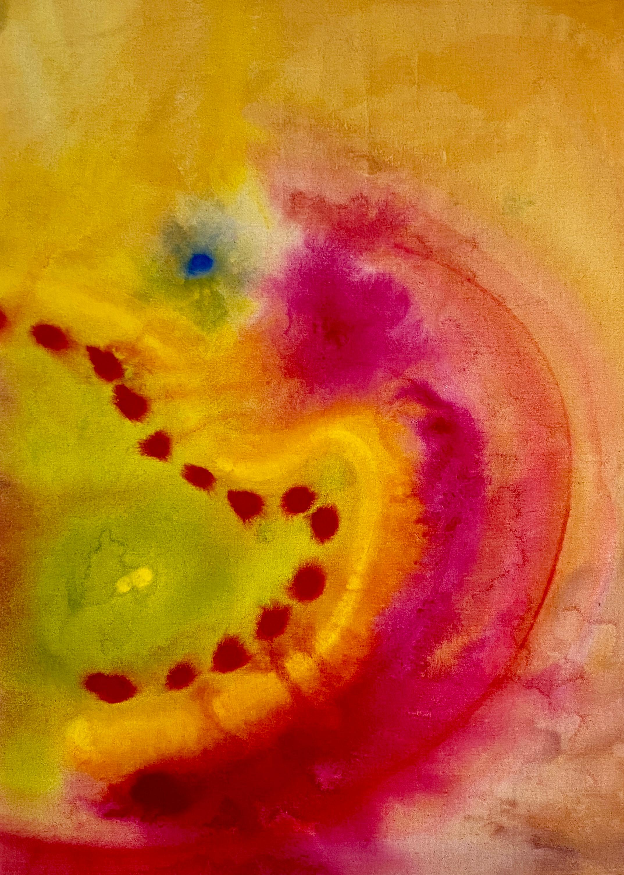 Elisa Niva - Time to Go - Colourful abstract soak- stain painting ...