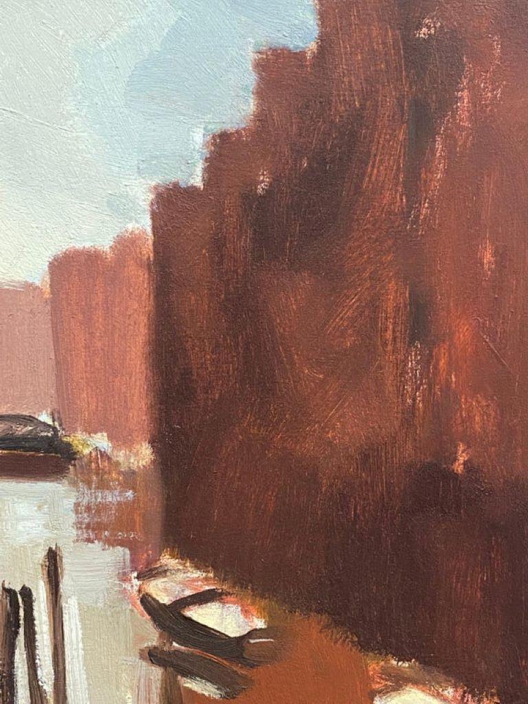 Elisabeth Hahn - 20th Century German Modernist Oil Painting Canal ...