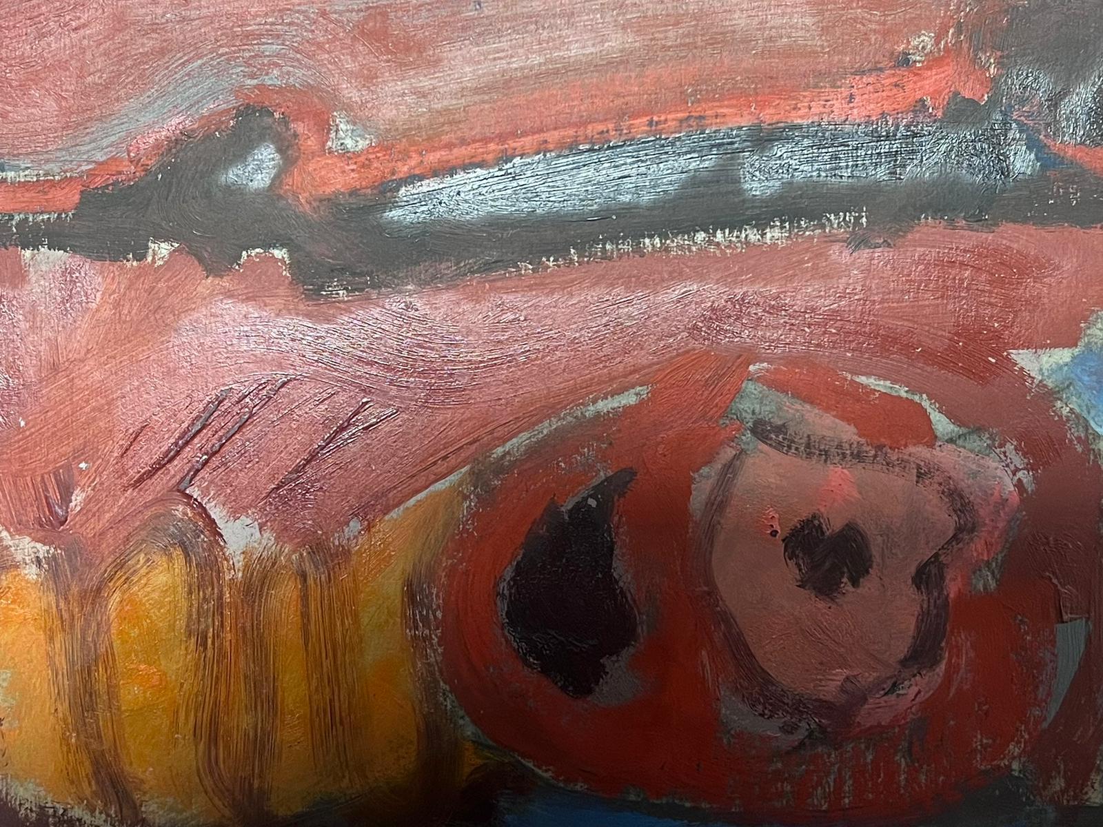 Elisabeth Hahn - 20th Century German Modernist Oil Painting Red Swirl ...