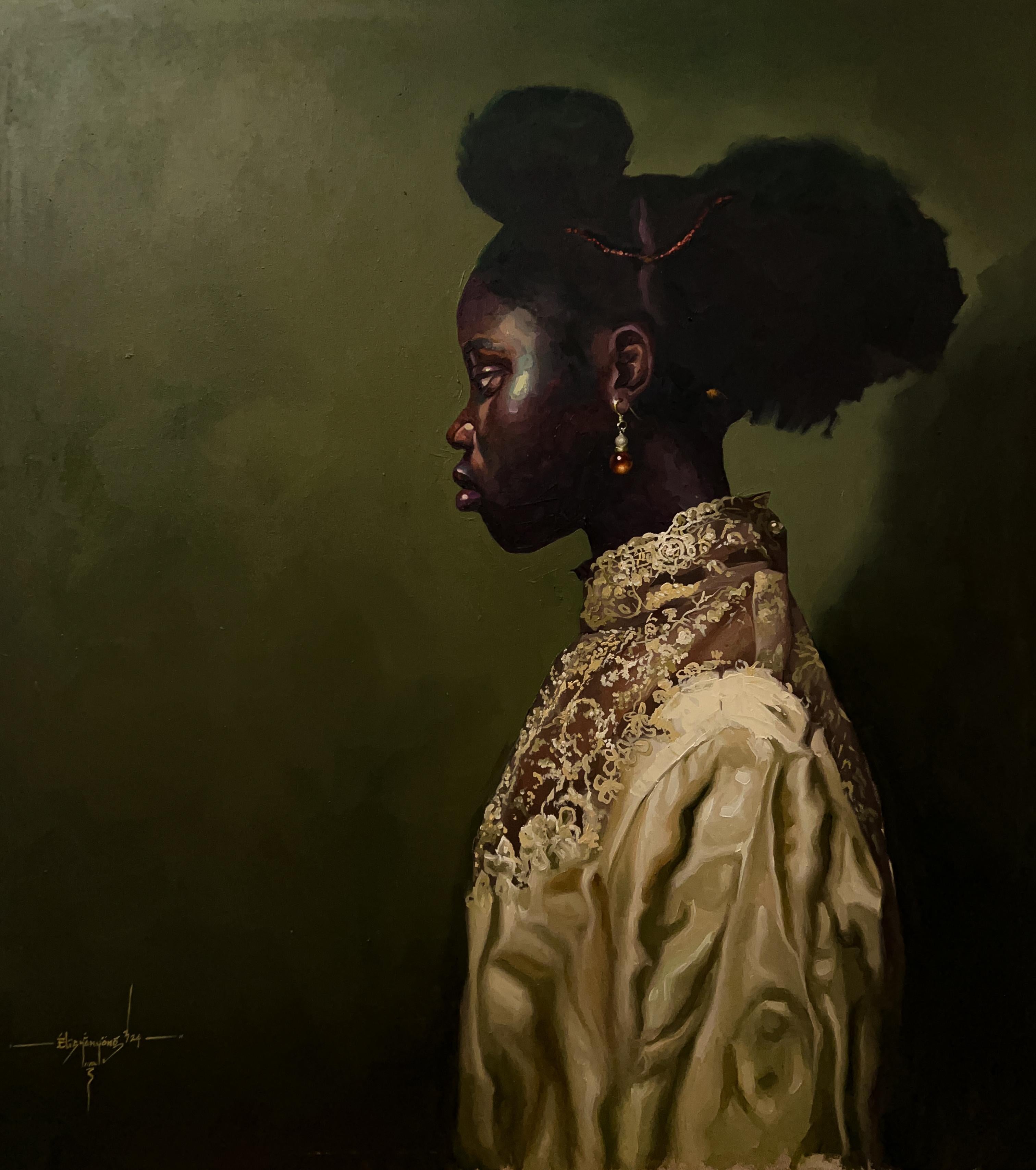 Elisha Nyong - Only a Memory 1 - 21st Century, Contemporary, Figurative Portrait, Women, Gaza ...