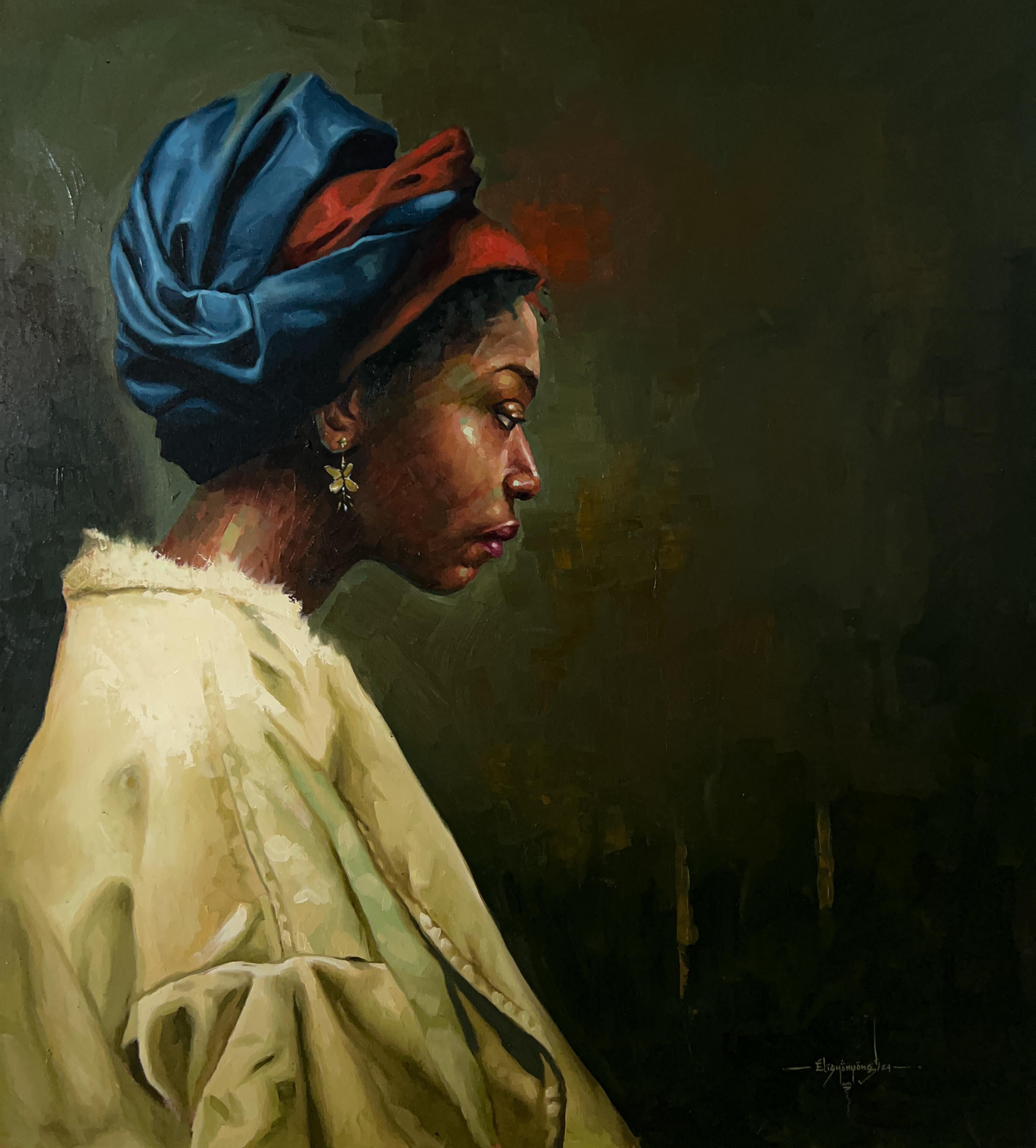 Elisha Nyong - Only a Memory 1 - 21st Century, Contemporary, Figurative Portrait, Women, Gaza ...
