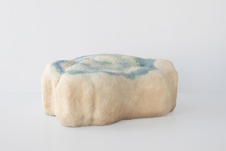 Elissa Lacoste Contemporary white and blue Puff in styrofoam and ...