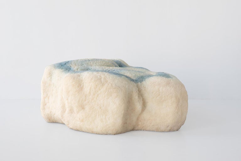 Elissa Lacoste Contemporary white and blue Puff in styrofoam and ...