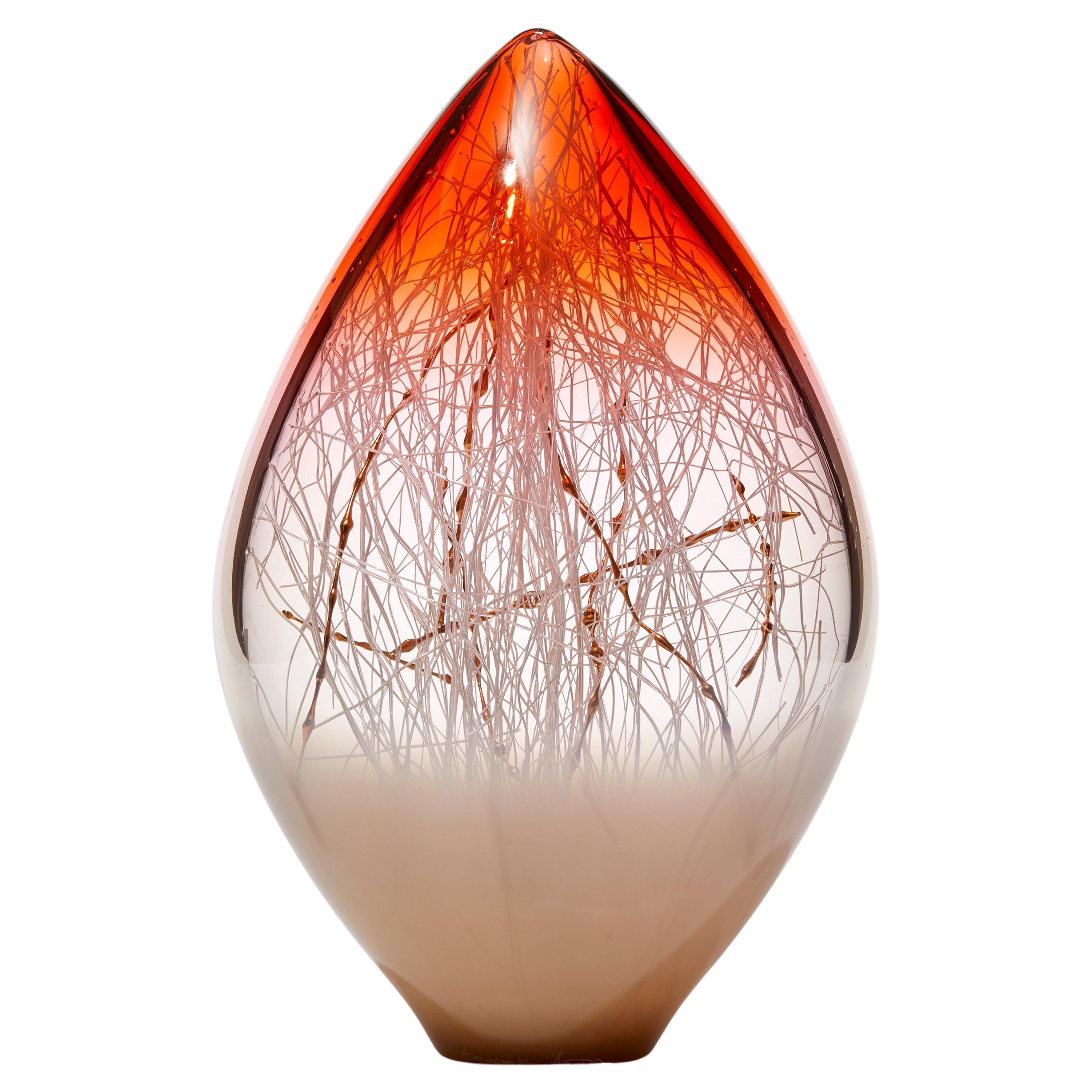 Elixir in Weimaraner and Sunset Orange, glass and gold artwork by ...