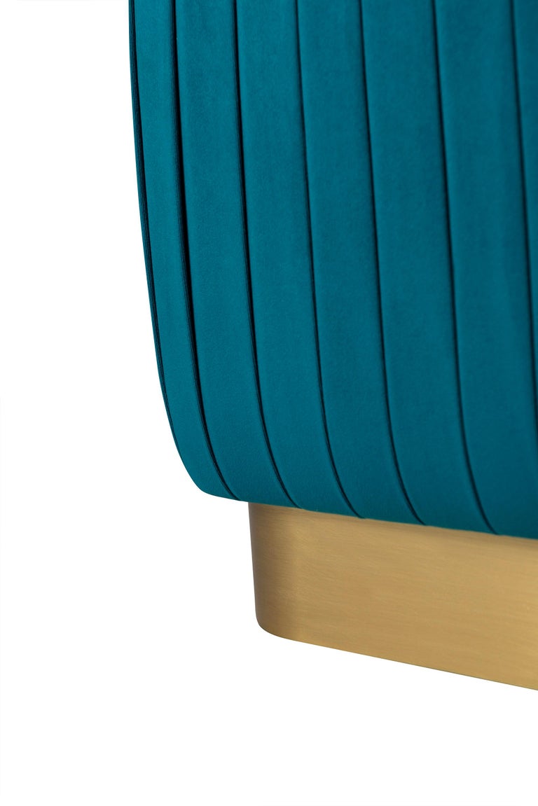 Elizabeth Bench with Velvet and Brushed Brass For Sale at 1stDibs