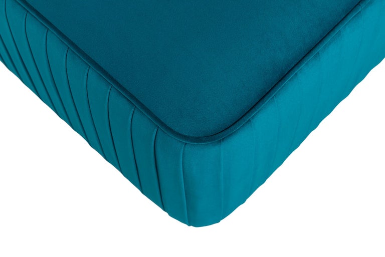 Elizabeth Bench with Velvet and Brushed Brass For Sale at 1stDibs