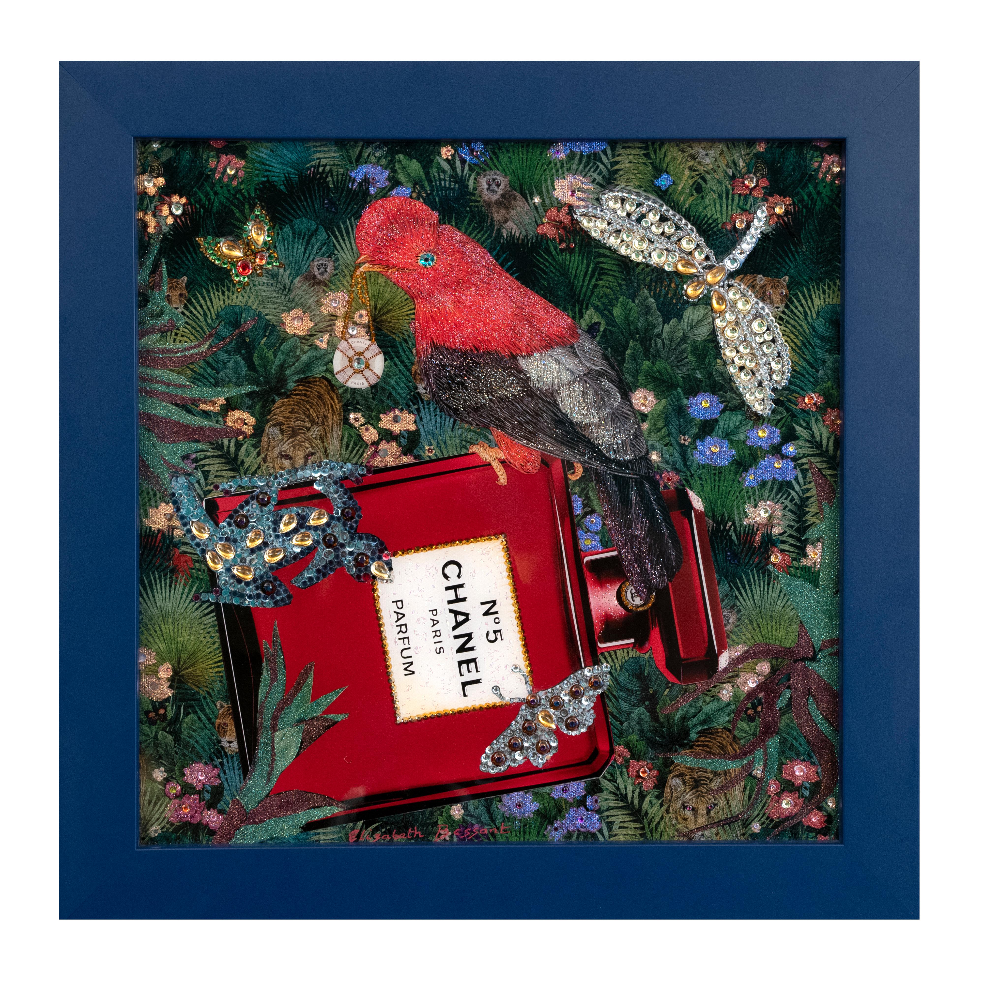 Elizabeth Bessant - Chanel No.5 - modern mixed media crystal collage ...