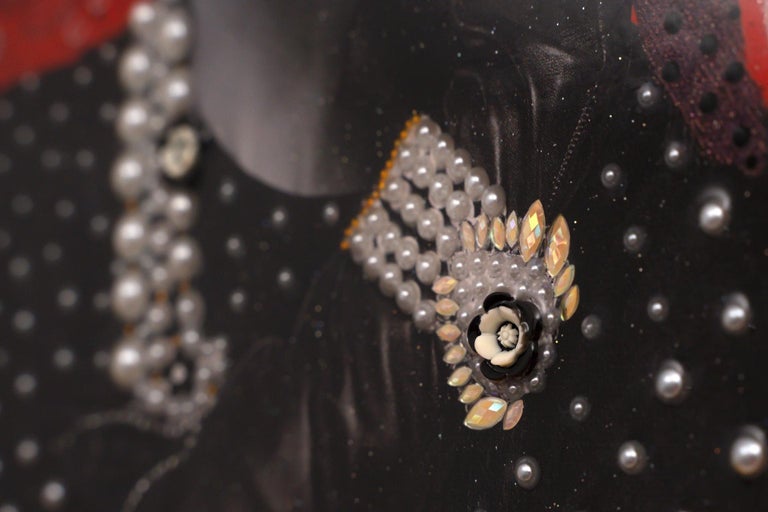 Elizabeth Bessant - Coco Love Pearls - modern mix media crystal collage ...