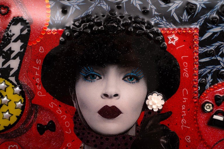 Elizabeth Bessant - Coco Love Pearls - modern mix media crystal collage ...