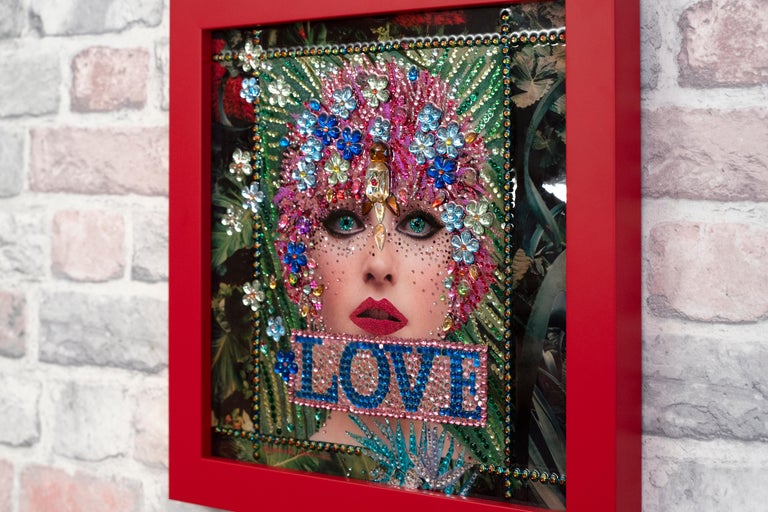 Elizabeth Bessant - Love - modern mixed media screen print crystal ...