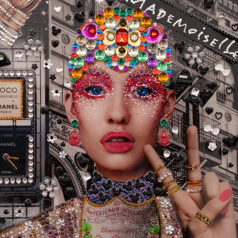 Elizabeth Bessant - Madam Mademoiselle - modern mixed media art crystal ...