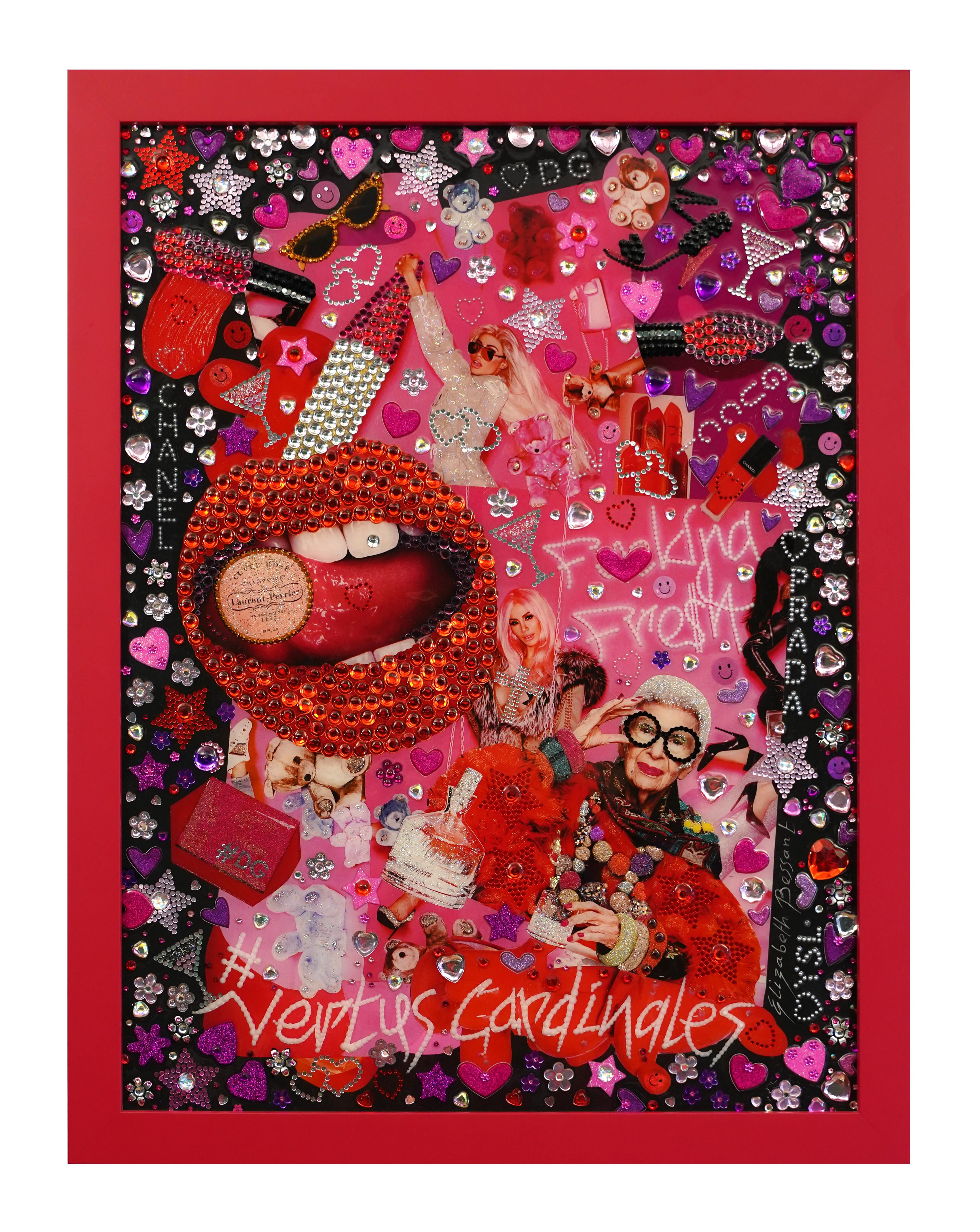 Elizabeth Bessant - Chanel No.5 - modern mixed media crystal collage ...